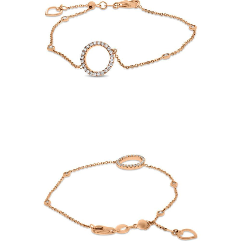 Roman & Jules - 14K Rose Gold Diamond Circle Bracelet with Round Diamo ...