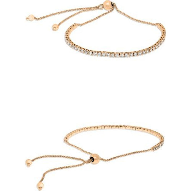 Roman & Jules - 14K Rose Gold Diamond Tennis Bracelet with Prong Set R ...