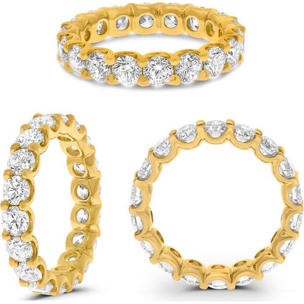 Roman & Jules - 14K Yellow Gold Eternity Band with Round Diamonds - 3 ...