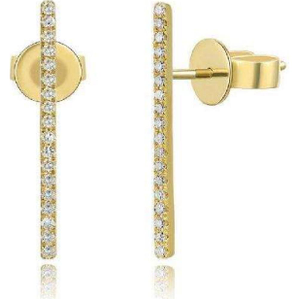 Roman & Jules - 14K Yellow Gold Stud Earrings with Round Diamonds - 0 ...