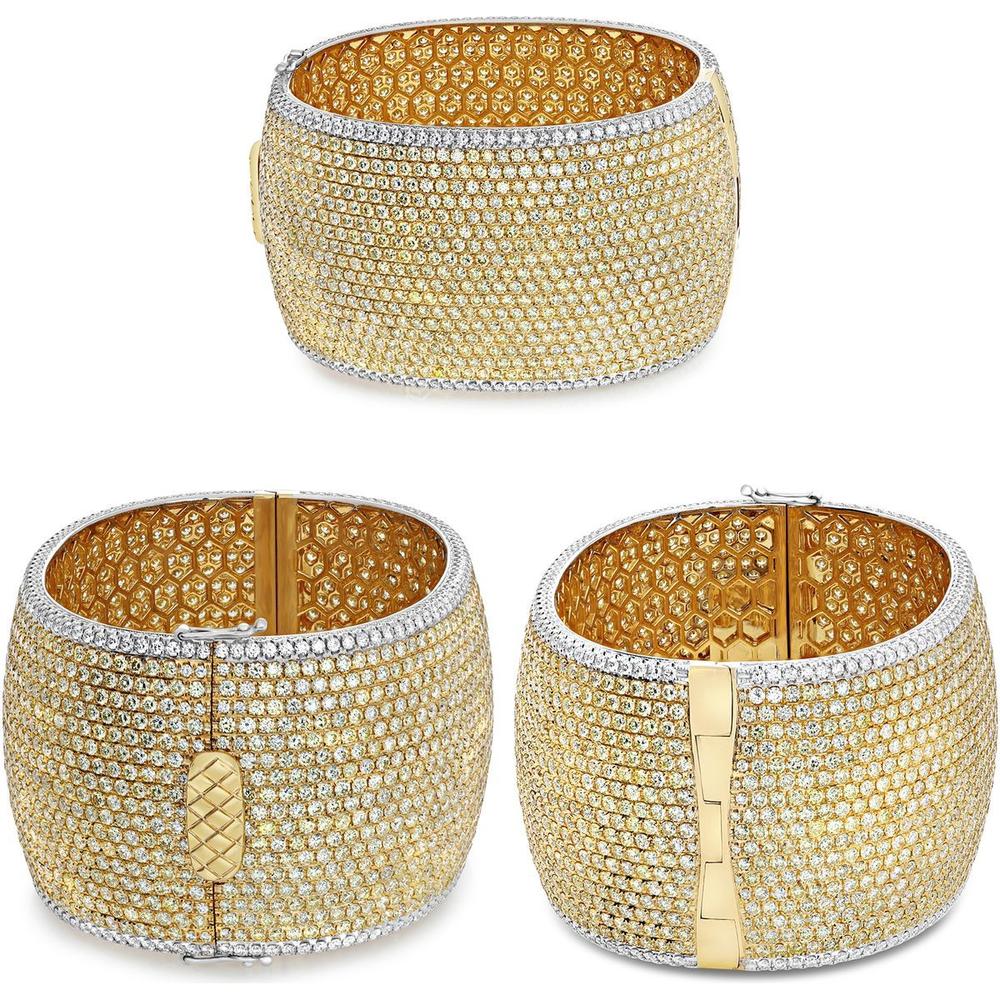 Roman & Jules - 18K White and Yellow Gold Bangle with 53.68 Carat Tota ...