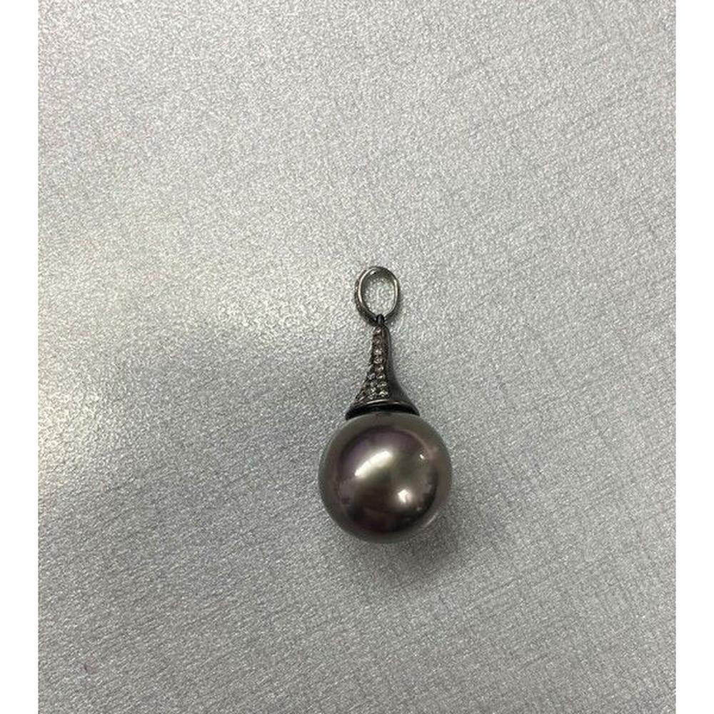 Roman & Jules - 18K White Gold Pendant with 16.0 mm Pearl and 0.38 Car ...