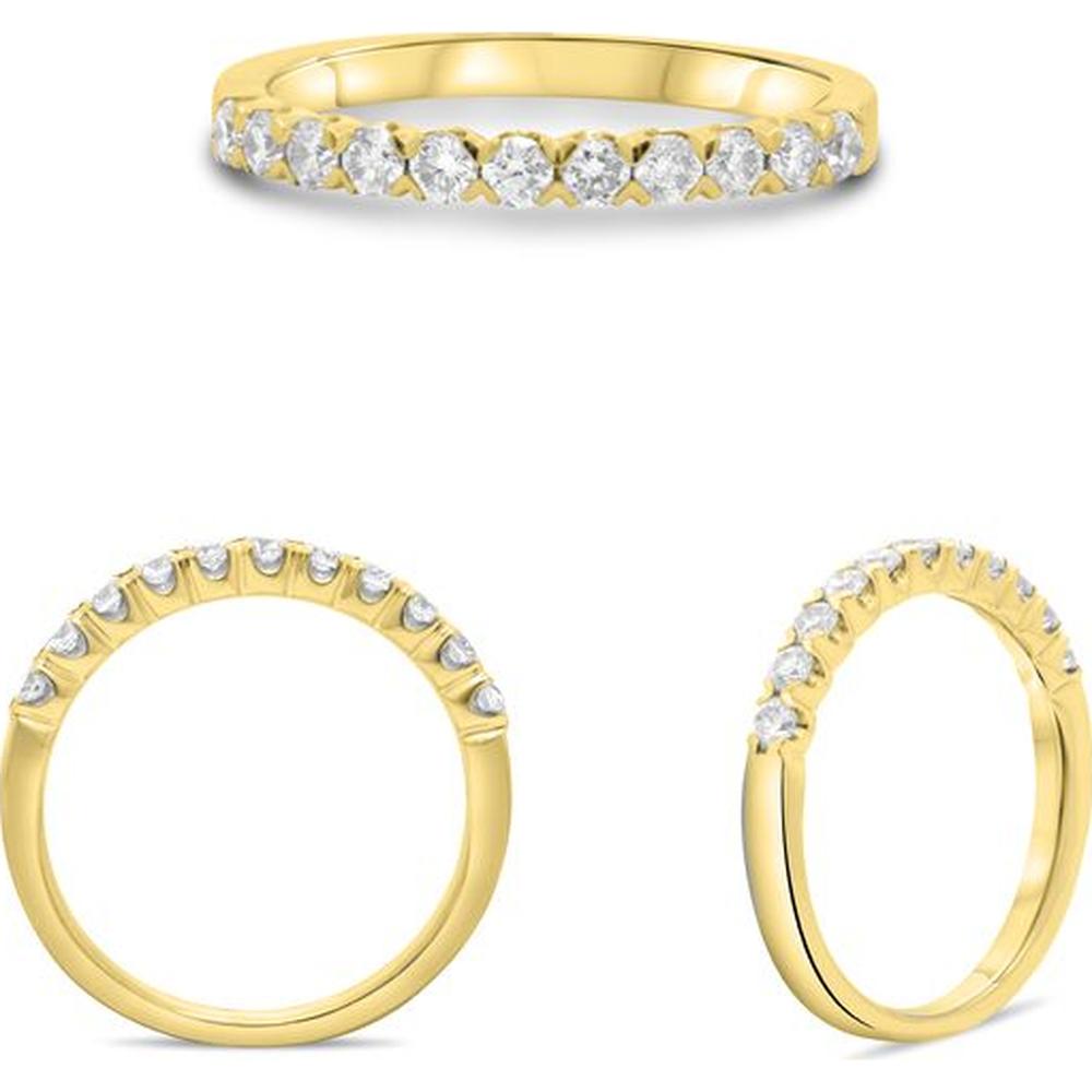Roman & Jules - 18K Yellow Gold Diamond Band with Fishtail Setting - 0 ...