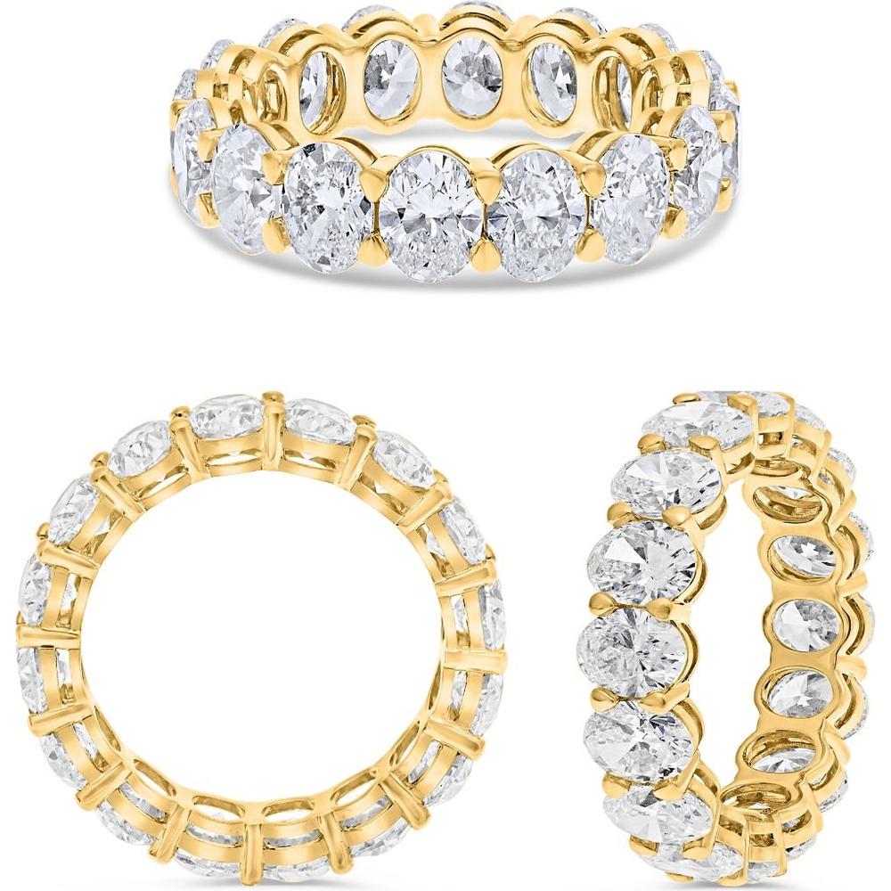 Roman & Jules - 18K Yellow Gold Oval Diamond Eternity Band - 6.00 Cara ...