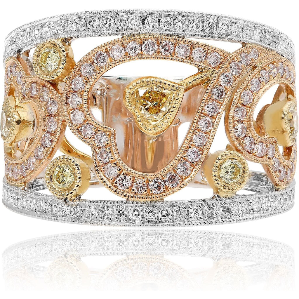 Roman & Jules 18K Gold Heart Symphony Diamond Ring - A Tale of Love an ...