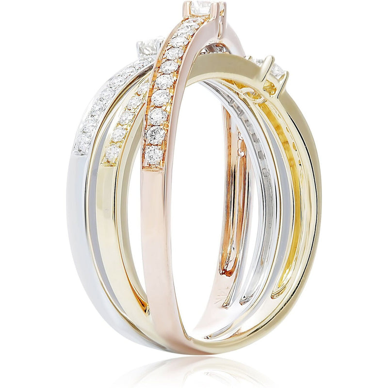 Roman & Jules Tricolored Overlapping Diamond Ring in 14K Gold - 0.58 C – Robinson's Jewelers