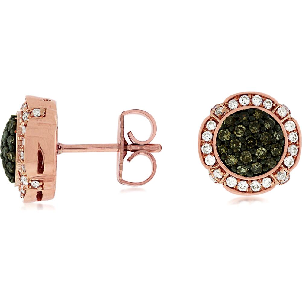 Royal 14K Rose Gold Diamond & Mocha Diamond Earrings - Exquisite Beaut ...