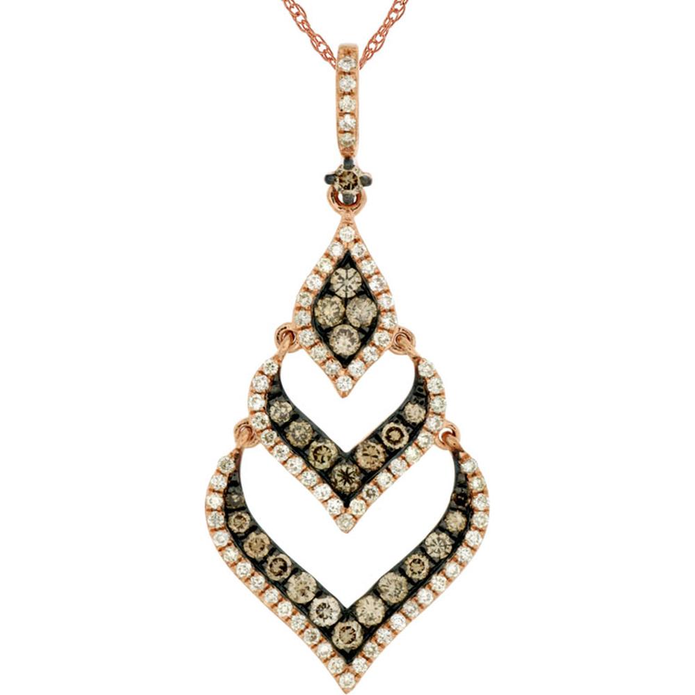 Royal 14K Rose Gold Diamond & Mocha Diamond Pendant - 0.56 Carat Total ...