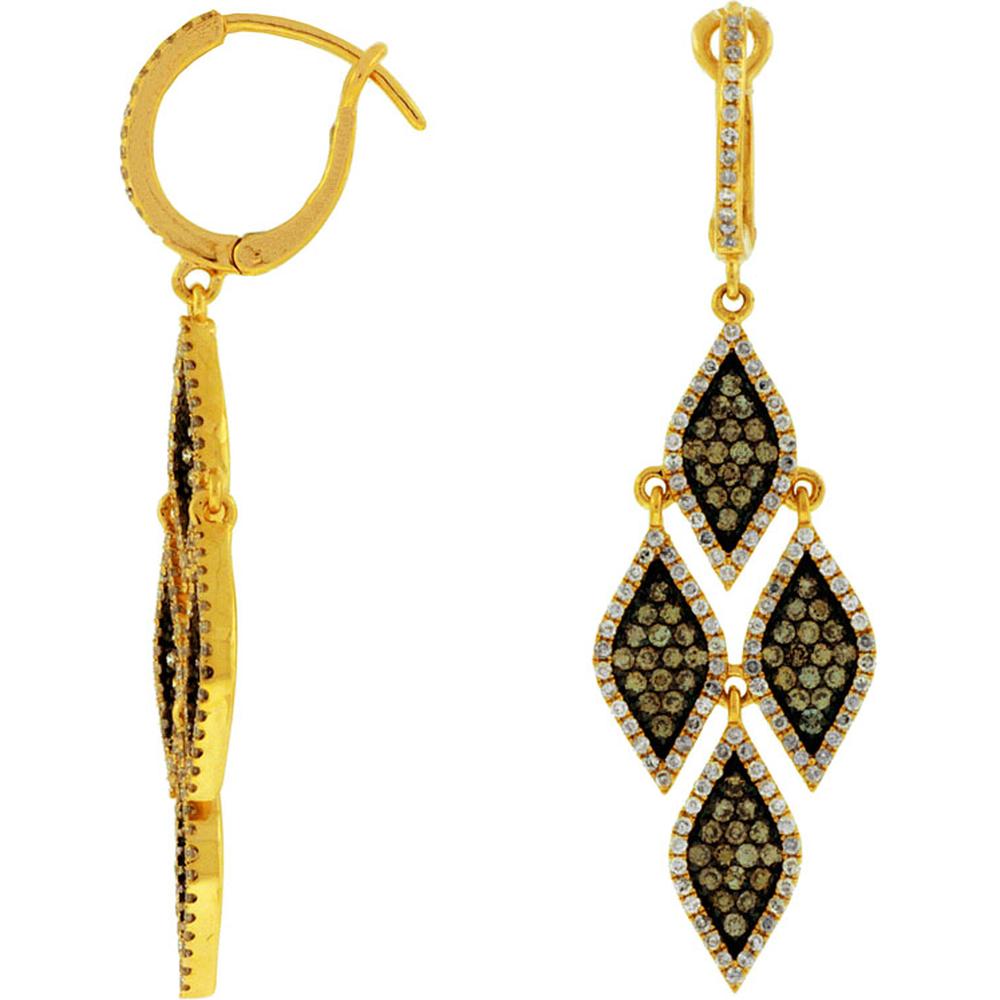 Royal Empowerment Statement: 14K Yellow Gold Diamond & Mocha Diamond E ...