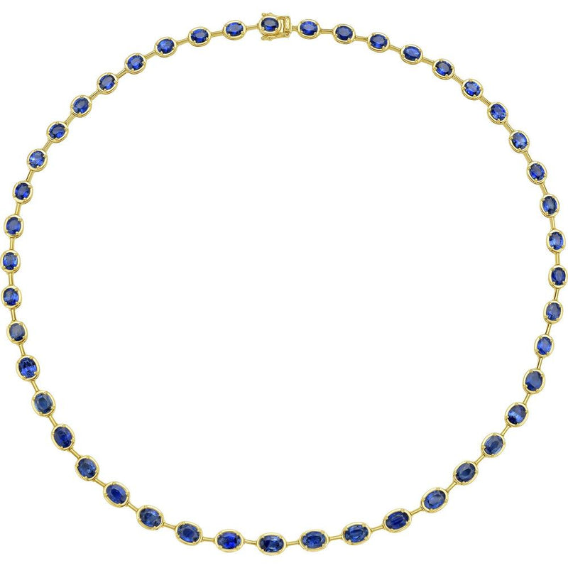 Ruchi New York - Lyre Blue Sapphire Necklace in 18K Yellow Gold ...