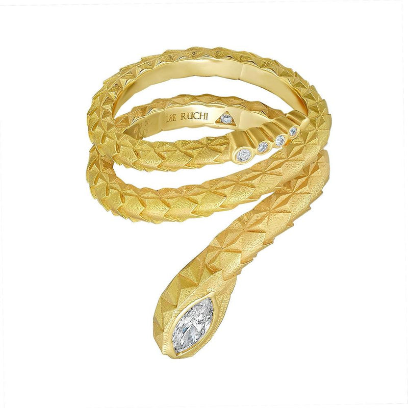 Ruchi New York - Vibora Diamond Wrap Ring in 18K Yellow Gold – Robinson ...