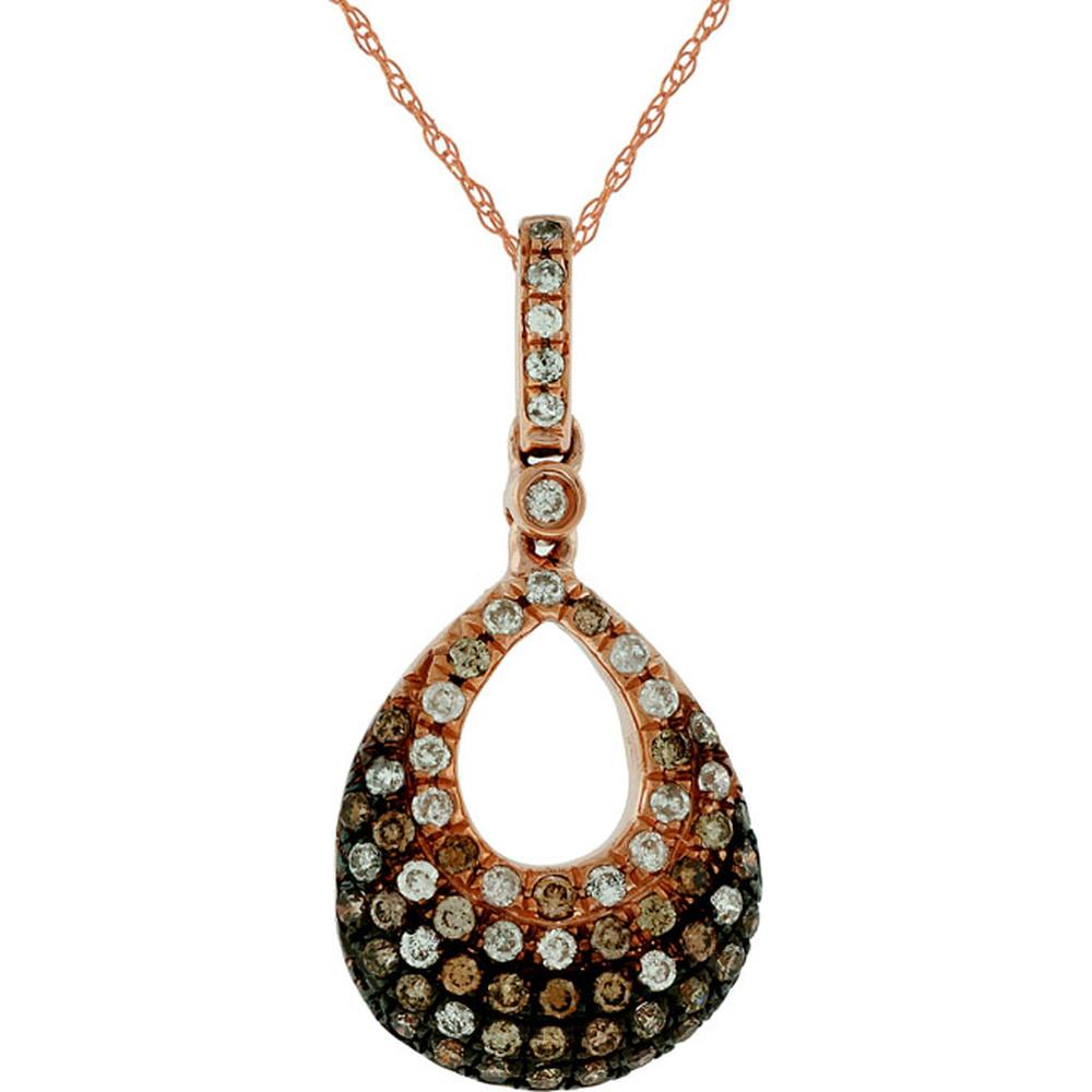 Serene Sparkle 14K Rose Gold Diamond & Mocha Diamond Pendant – Robinson ...