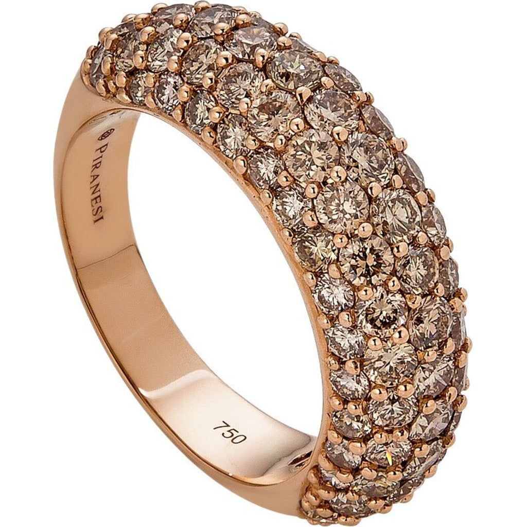 Piranesi - Small Dome Ring in Champagne Diamond - 18K Rose Gold ...