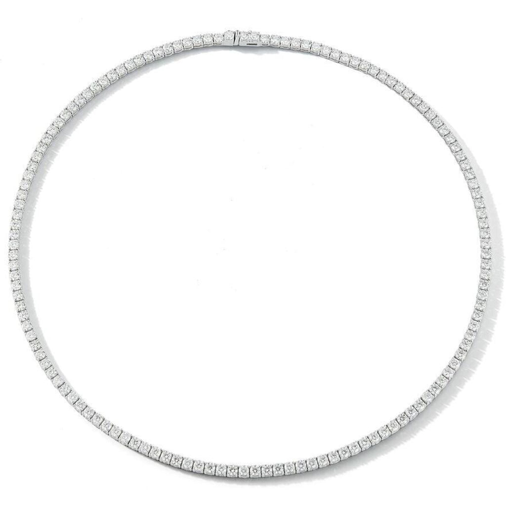 Sofer Jewelry - 14K White Gold 7 Tcw Same Size Diamond Tennis Necklace ...