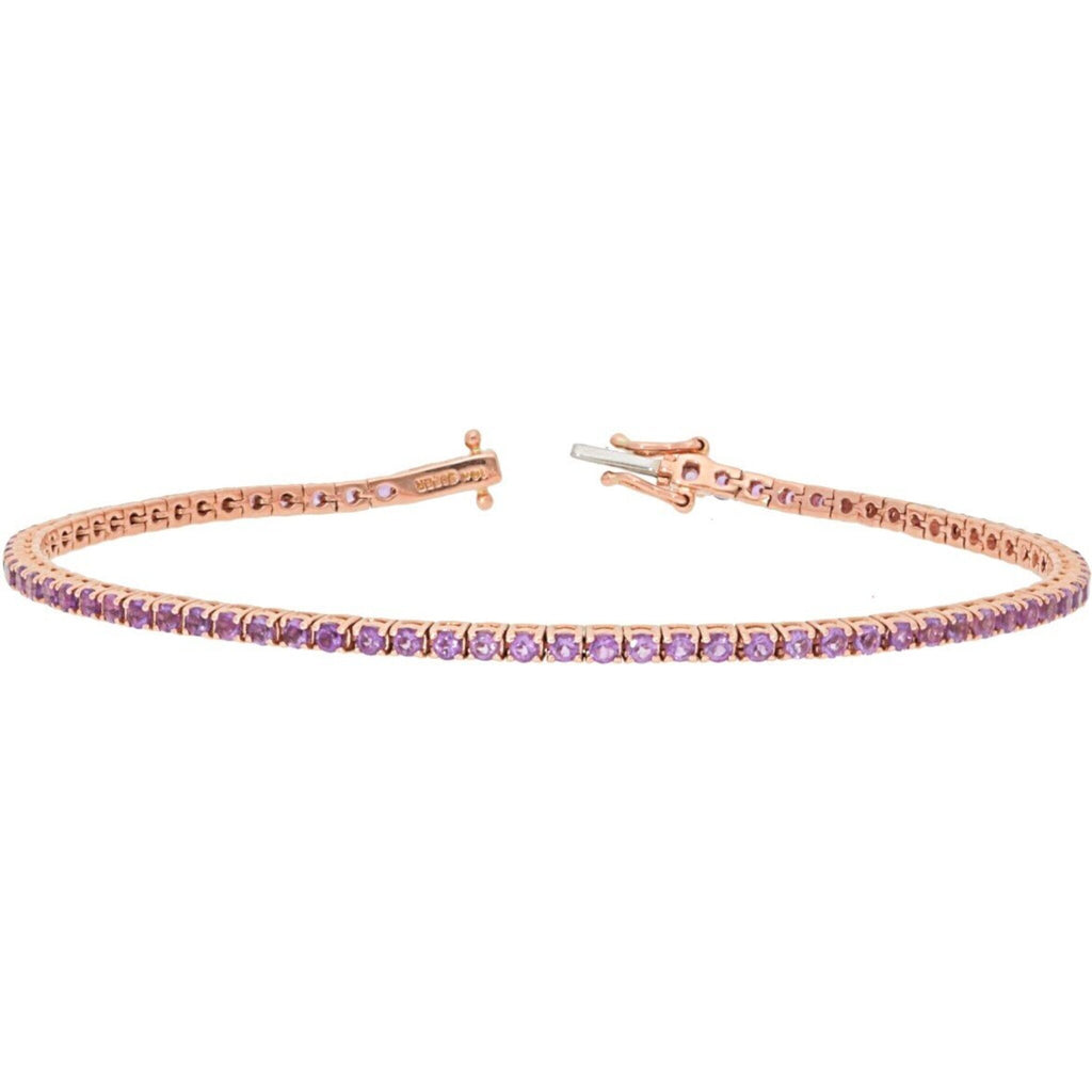 Sofer Jewelry - 14K Rose Gold Amethyst Tennis Bracelet with 1.85 Carat ...