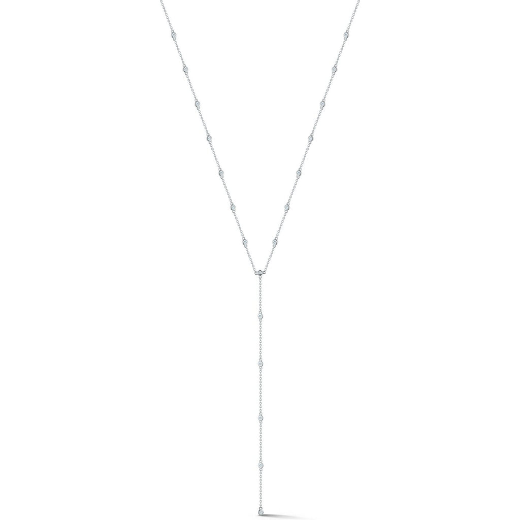 Sofer Jewelry - 14K Rose Gold Diamond By The Yard Lariat Necklace with ...