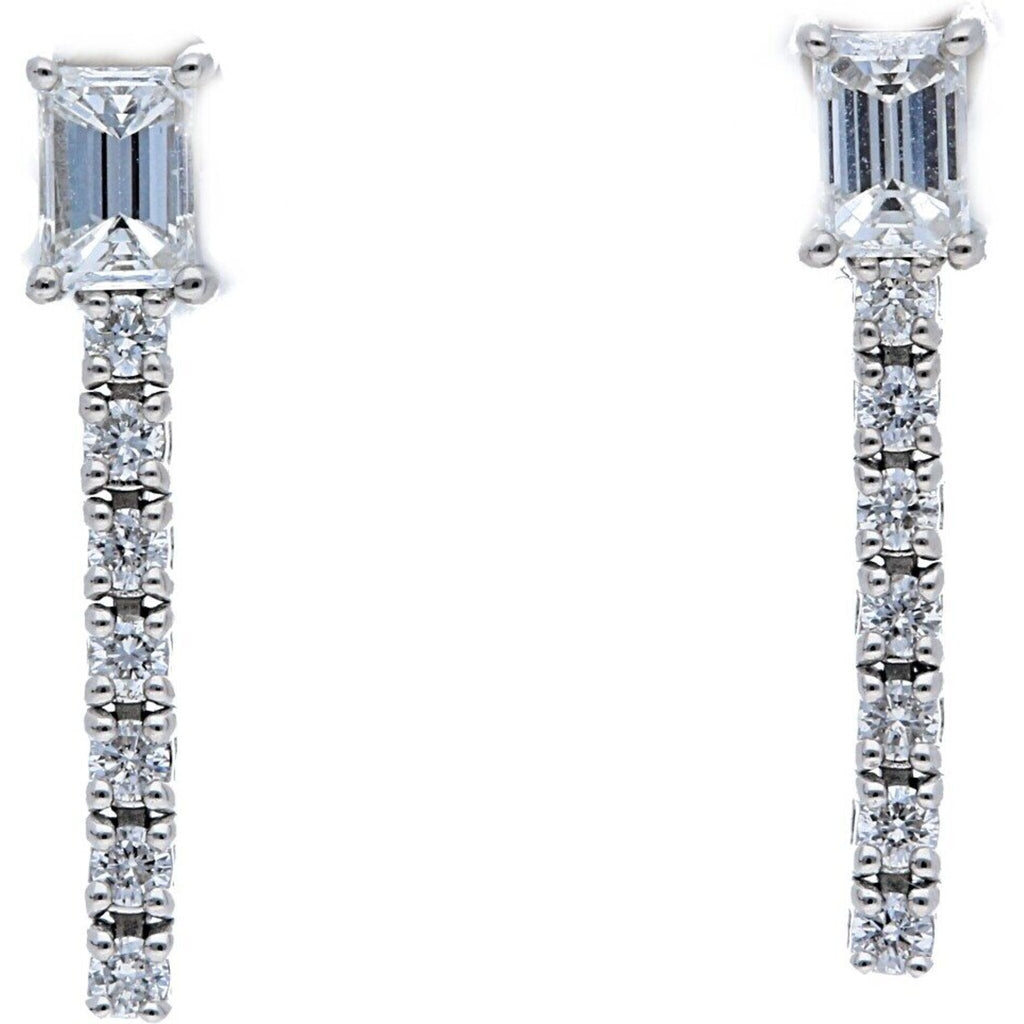 Sofer Jewelry - 14K White Gold Emerald Cut Diamond With Diamond Pave D ...