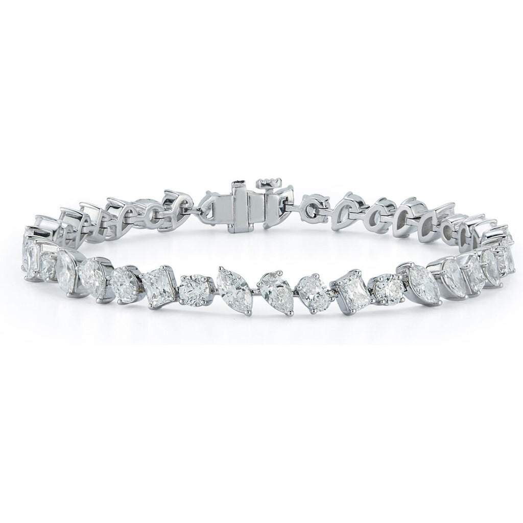 Sofer Jewelry - 18K Yellow Gold Multi Shape Diamond Tennis Bracelet wi ...