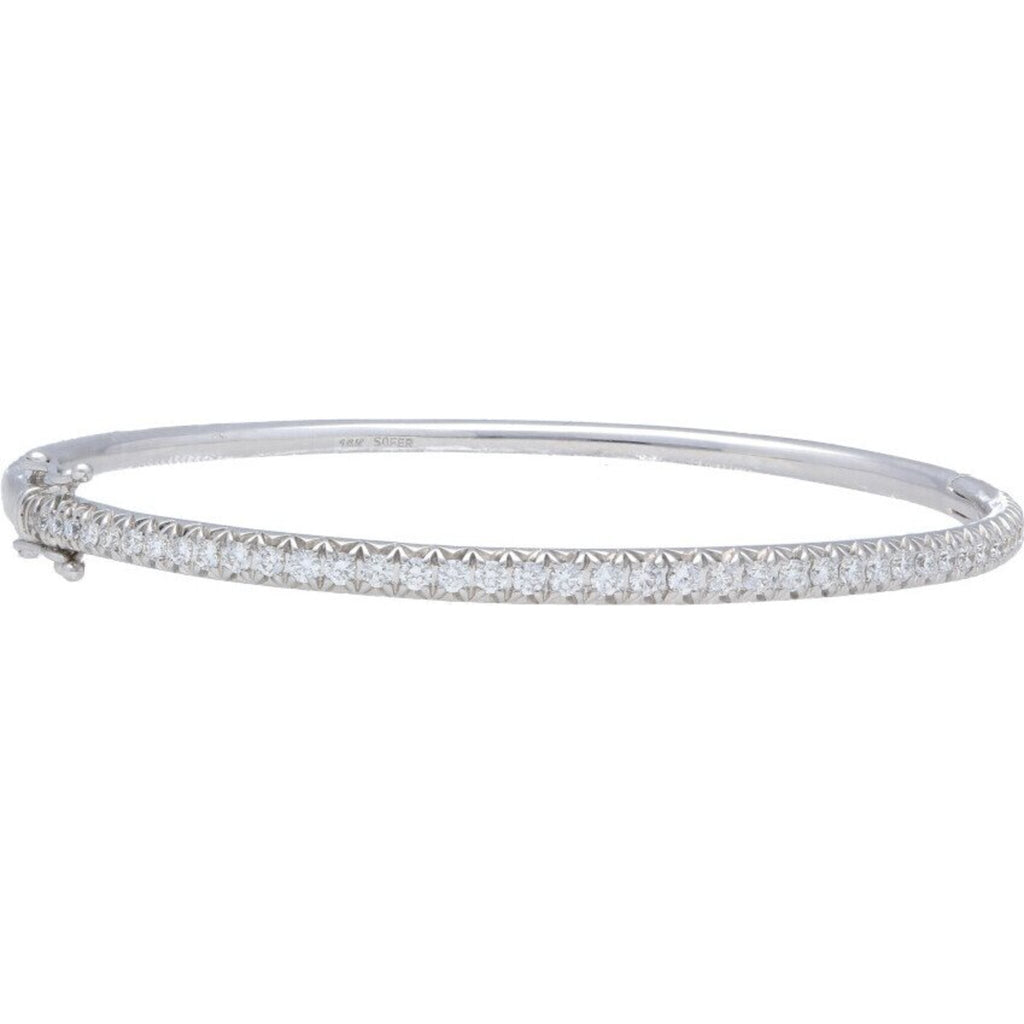Sofer Jewelry - 14K White Gold Pave Diamond Bangle with 0.87 Carats of ...