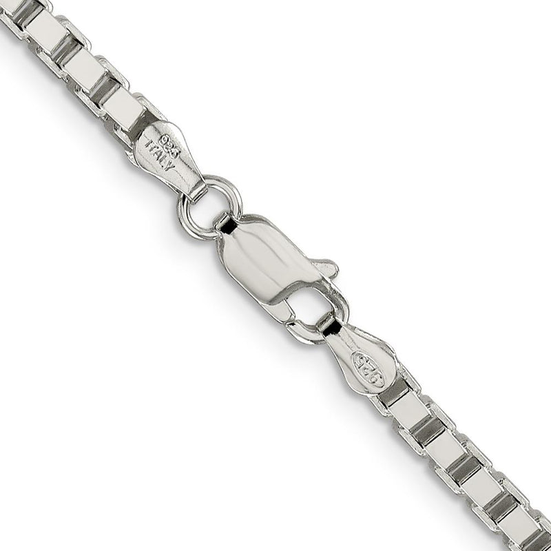 Sterling Silver 28" 3.25mm Box Chain Necklace with Lobster Clasp and A ...
