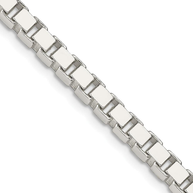 Sterling Silver 4.5mm Box Chain Necklace - 24" with Polished Finish an ...
