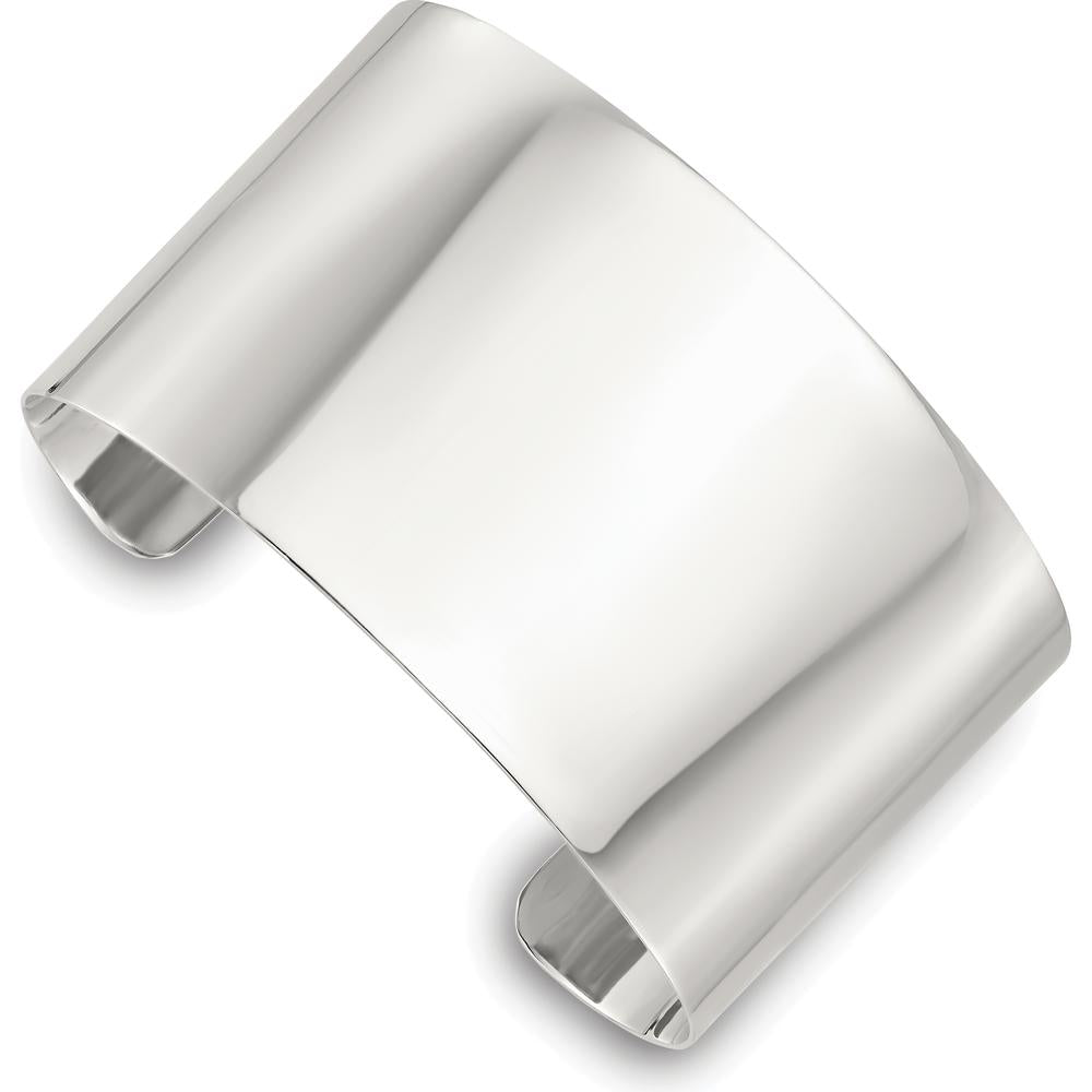 Sterling Silver Polished 40mm Flat Cuff Bangle by Lumare Gioia ...