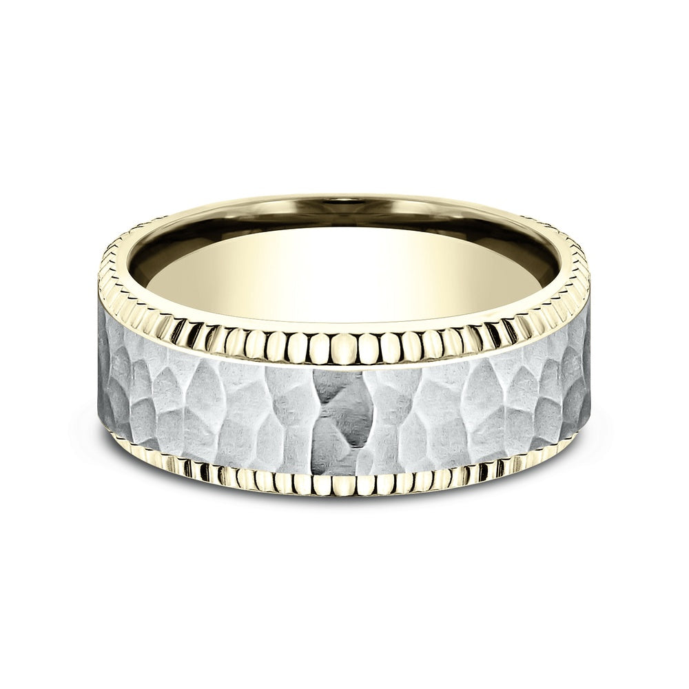 The Anderson Men's Wedding Band in 14K Yellow and White Gold - 8mm Wid ...