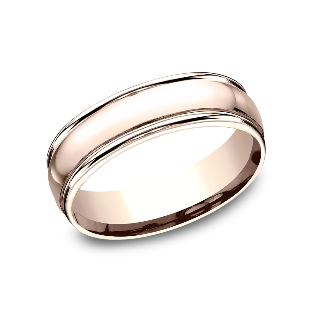 The Atlas Men's Wedding Band in 14K Rose Gold - 6.5mm by Benchmark ...