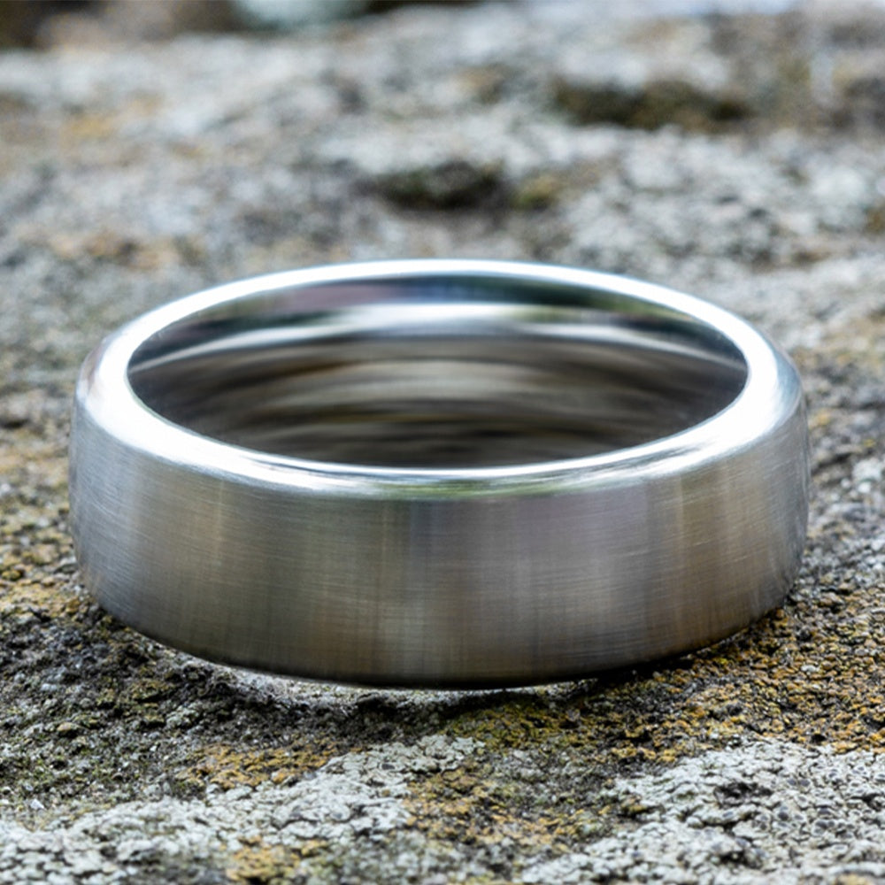 The Baron Men's Wedding Band in White Cobalt - 7.5mm Width by Forge ...