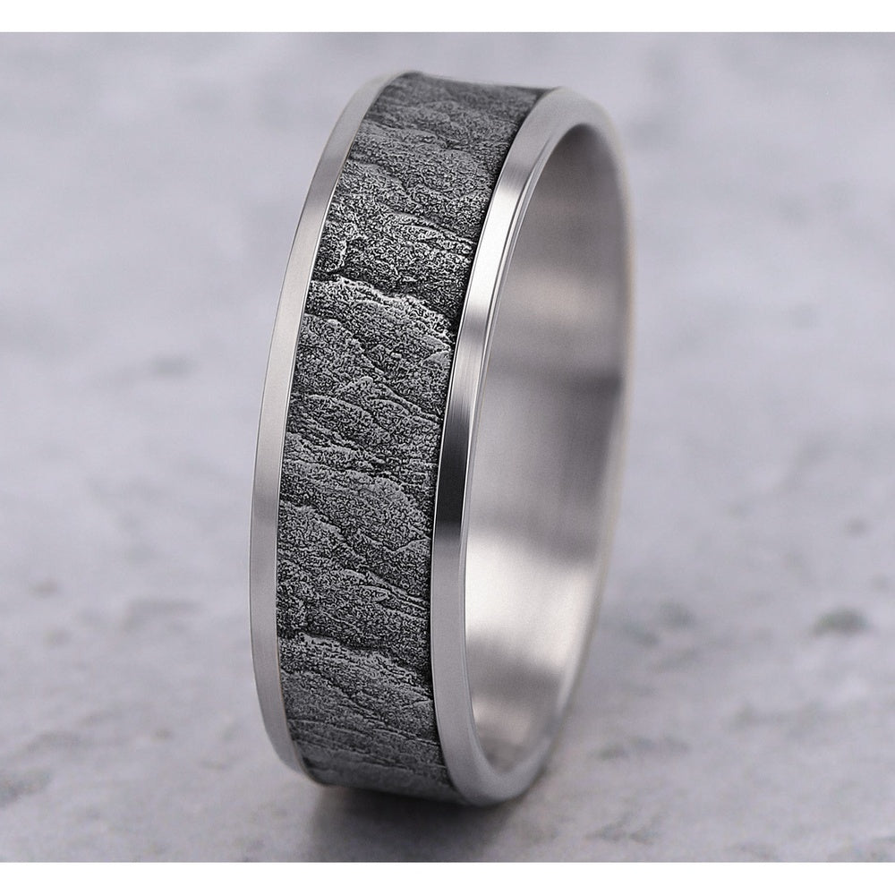 The Caldera Men's Wedding Band in 14K White Gold - 7mm by Benchmark ...