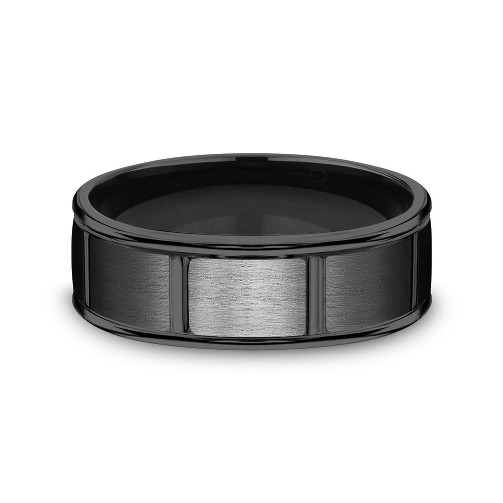 The Gambit Men's Wedding Band in Black Titanium - 7mm Width by Forge ...