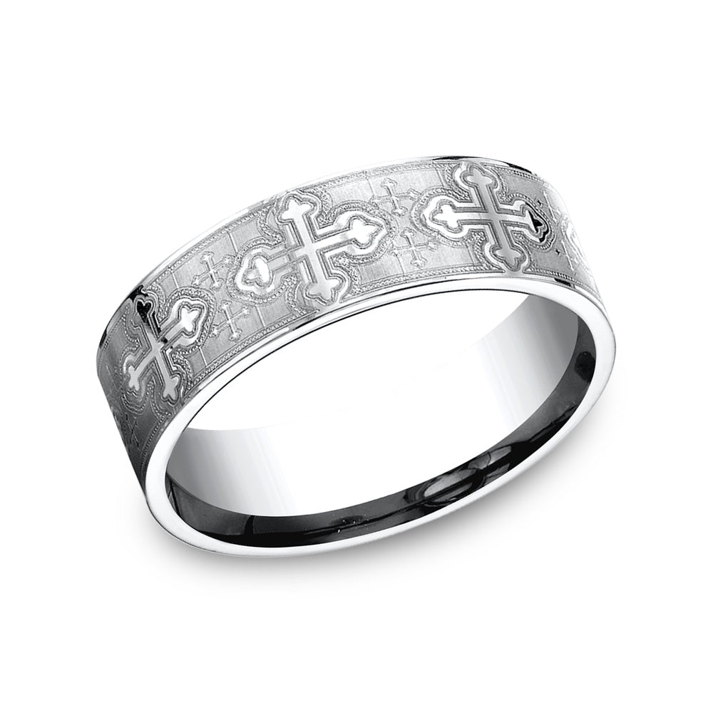 The Joust Men's Wedding Band in White Cobalt - 7.5mm Width by Forge ...