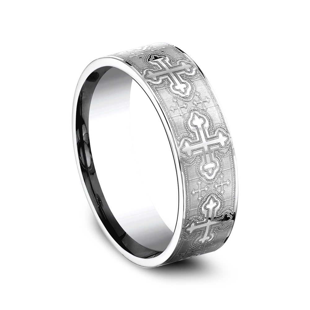 The Joust Men's Wedding Band in White Cobalt - 7.5mm Width by Forge ...