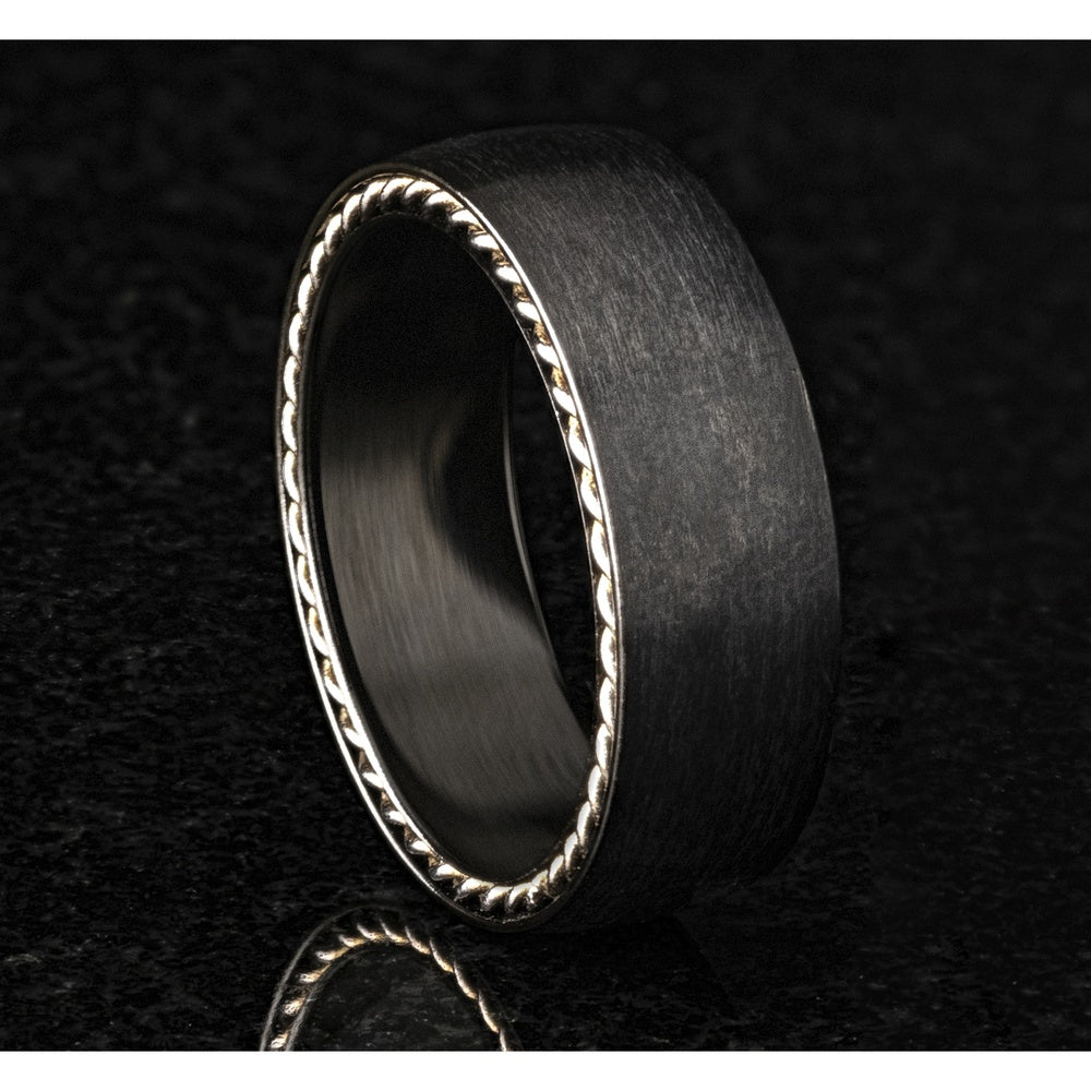 The Port Men's Wedding Band in Black Titanium - 7.5mm Width by Forge ...