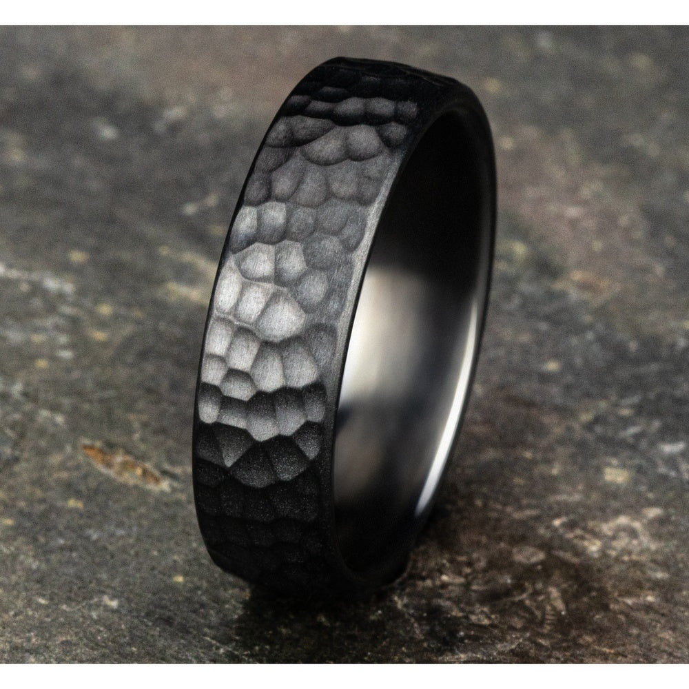 The Shredder Men's Wedding Band in Black Titanium - 6.5mm Width by For ...
