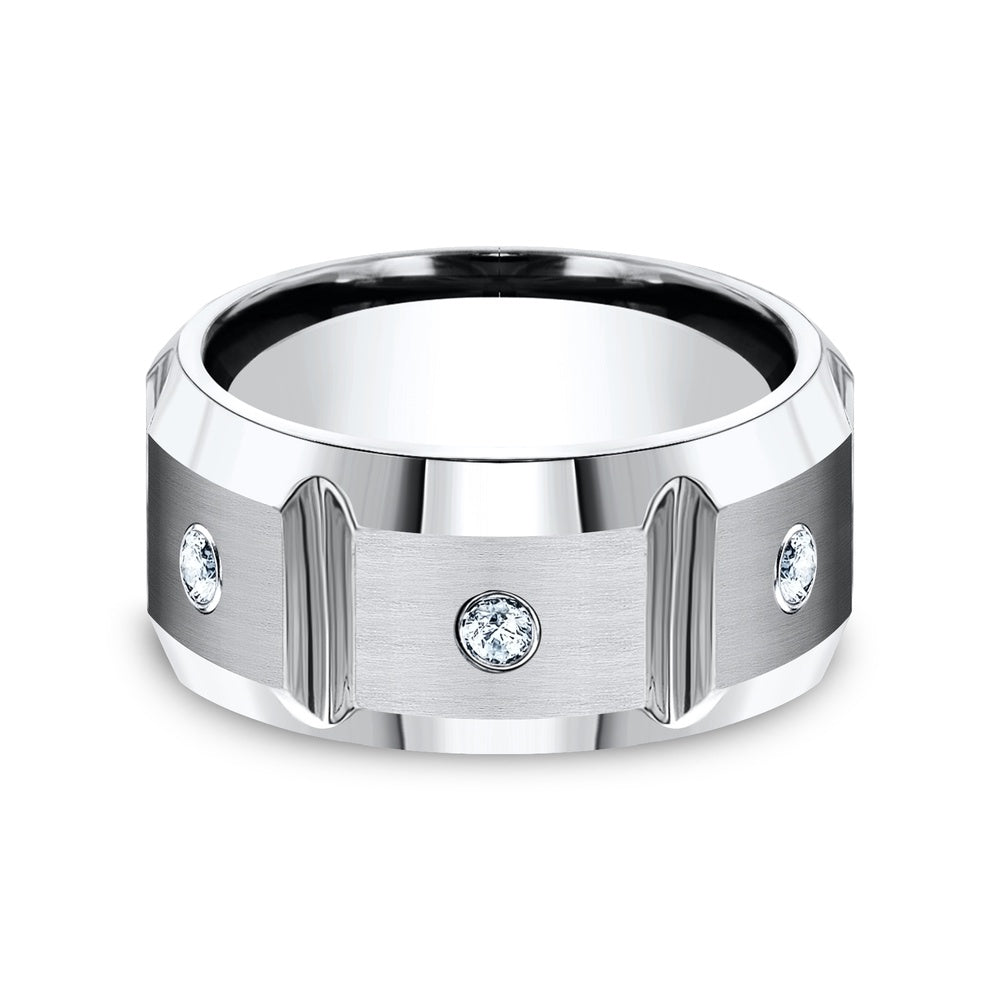 The Siege Men's Wedding Band in White Cobalt - 10mm Width by Forge ...