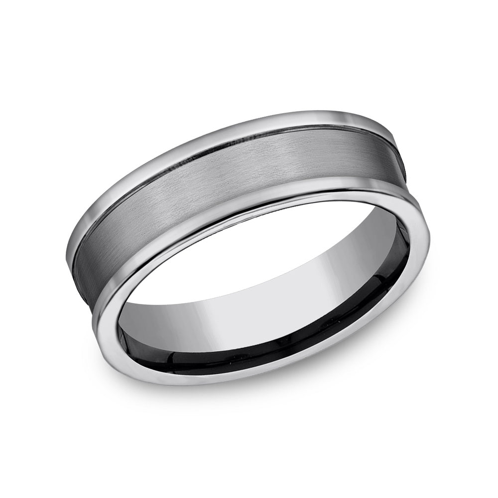 The Vanquisher Men's Wedding Band in Tungsten - 7mm Width by Forge ...