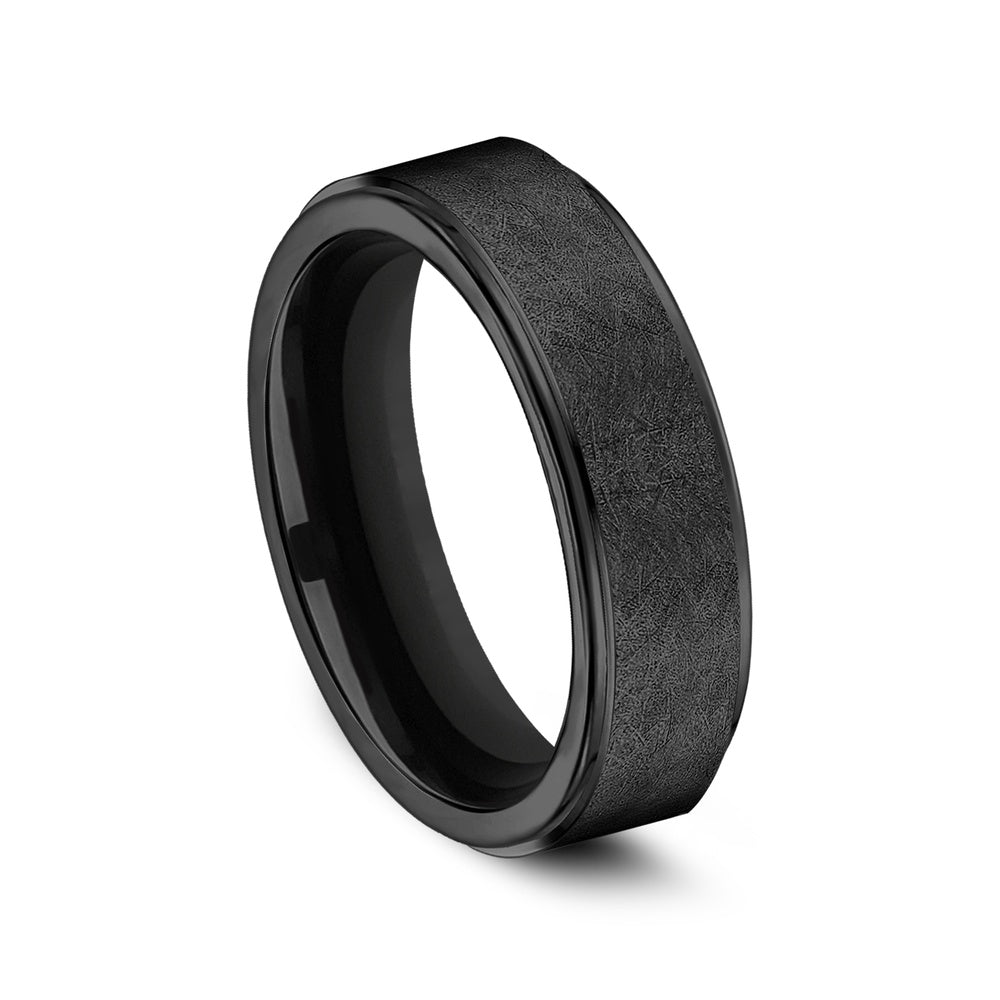 The Whitman Men's Wedding Band in Black Titanium - 7mm Width by Forge ...