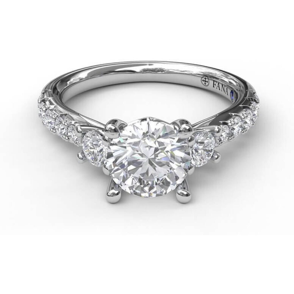 Fana - Three Stone With Pave Engagement Ring – Robinson's Jewelers