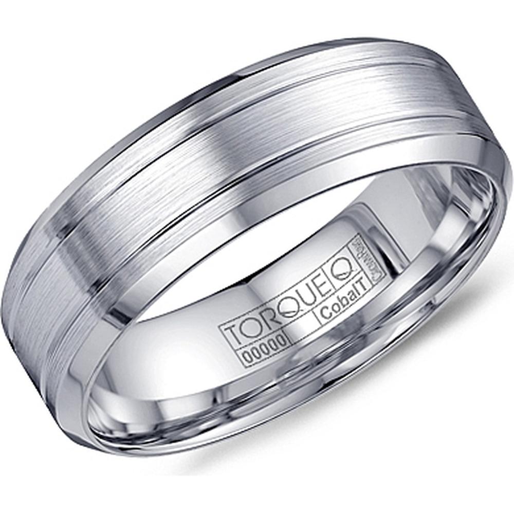 Torque Men's Wedding Band - Brushed Center with Dual Polished Grooves ...