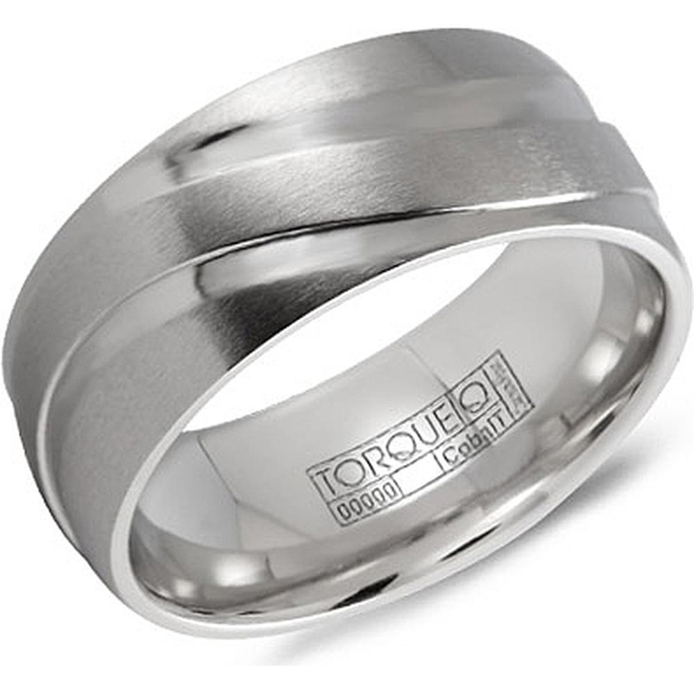 Torque Men's Wedding Band - Matte Finish Band with Diagonal Satin Groo ...