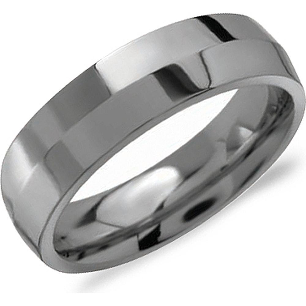 Torque Men's Wedding Band - Polished Finish with Center Ridge in Titan ...