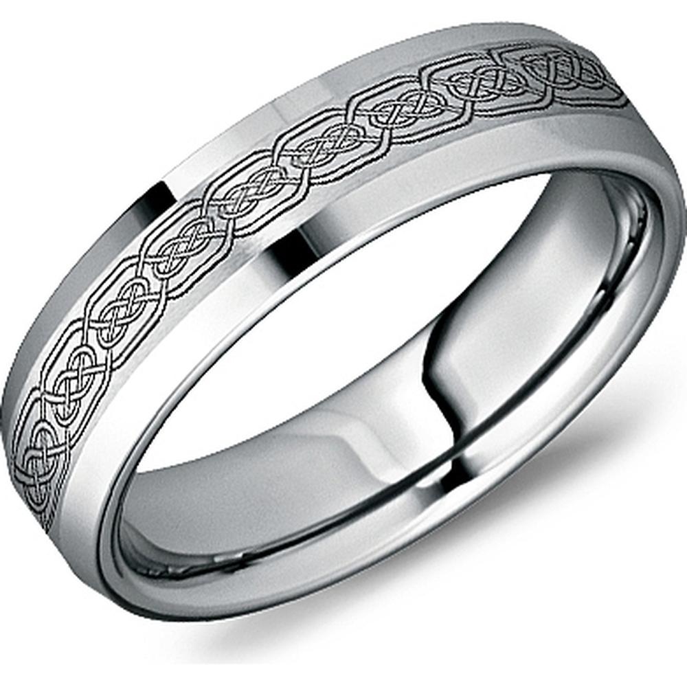 Torque Men's Wedding Band - Polished Finish with Engraved Celtic Knot ...