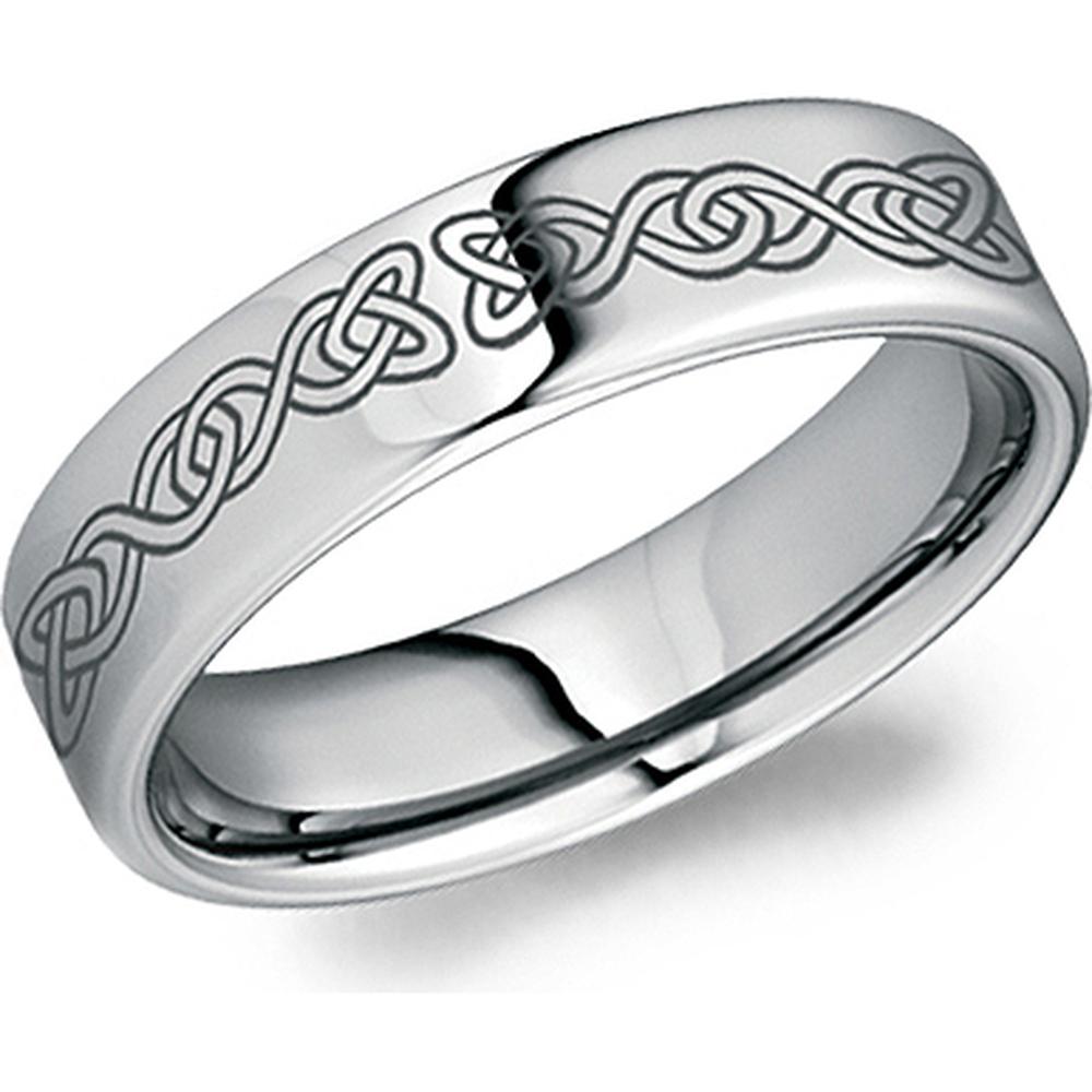 Torque Men's Wedding Band - Polished Finish with Engraved Celtic Knot ...