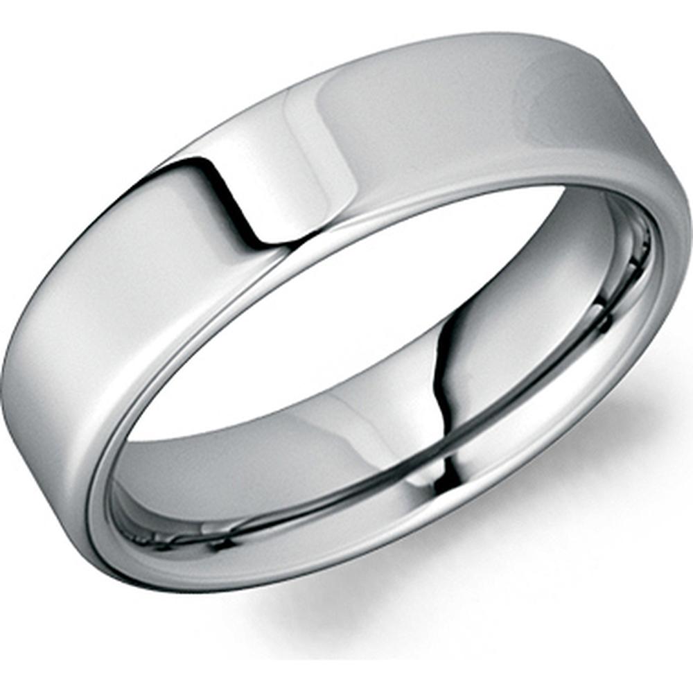 Torque Men's Wedding Band - Polished Finish with Rounded Edges in Tung ...