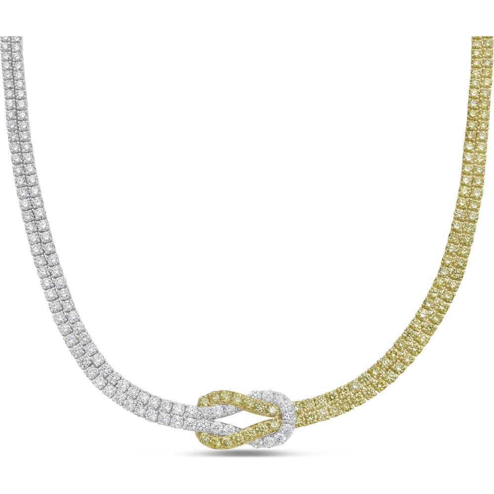 Charles Krypell - White Diamond and Yellow Diamond Hercules Knot Neckl ...