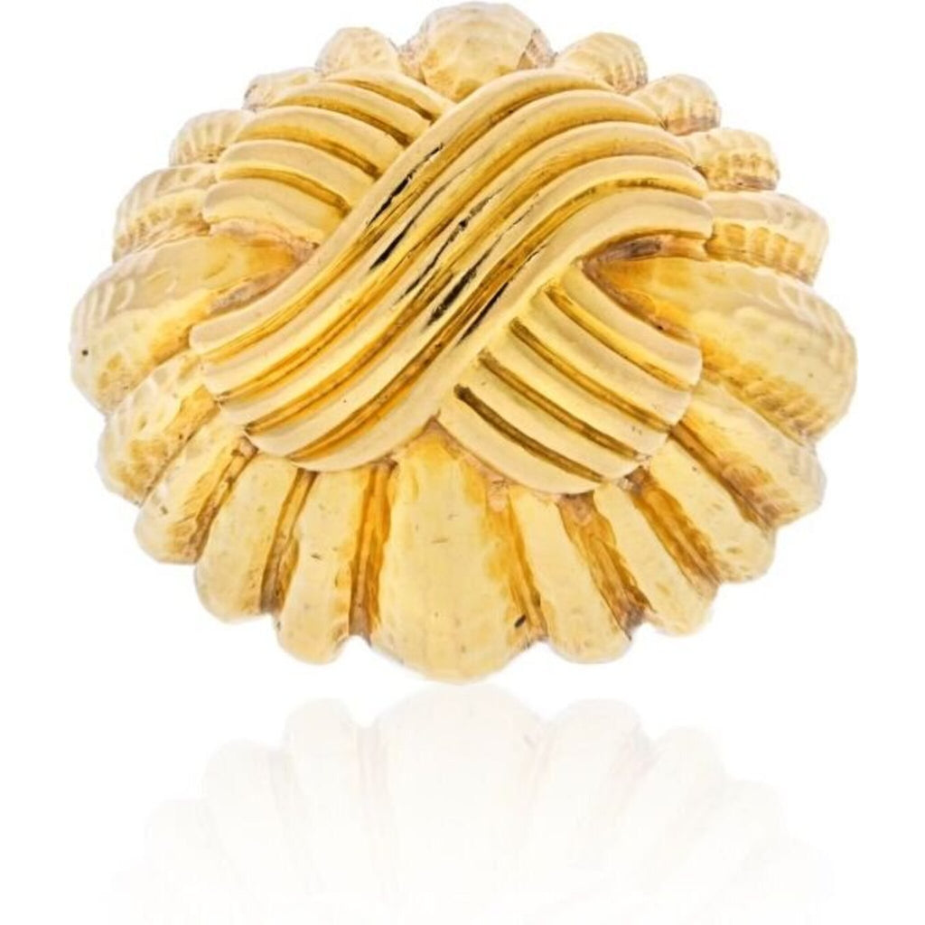 David Webb - Platinum & 18K Yellow Gold High Polished High Dme Crossov ...