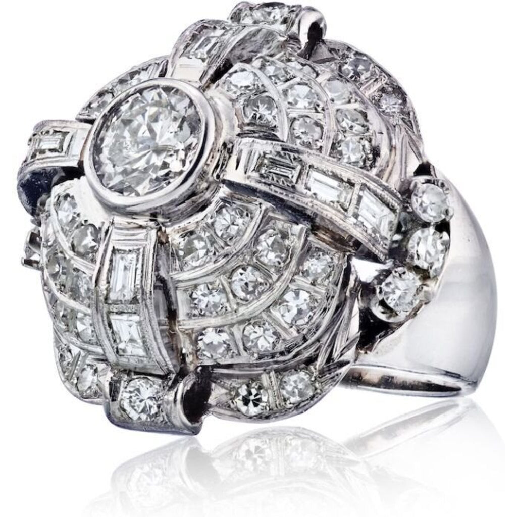 Platinum Dome shaped Diamond Ring – Robinson's Jewelers